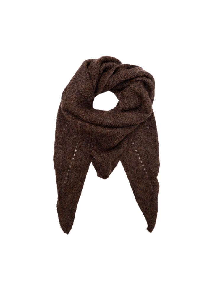 Black Colour DELL Alpaca Wool Blend knitted mini scarf Mocca – Fig ...